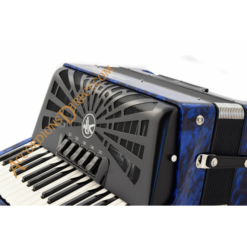 Hohner Bravo III 72 bass blue piano accordion with MIDI options ...